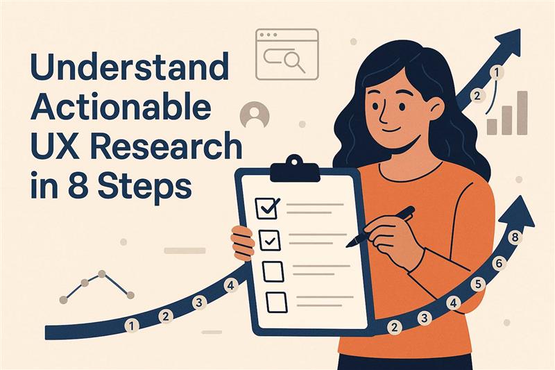 Actionable UX Research with 8 Steps by UI/UX Design Course Student